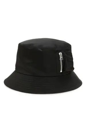 Sacai Nylon Twill Pocket Bucket Hat - Black
