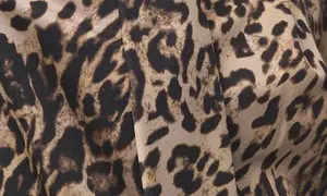 Mango Animal Print Scarf Neck Top - Black Brown