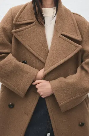 Mango Manteco Double-breasted Wool-blend Coat