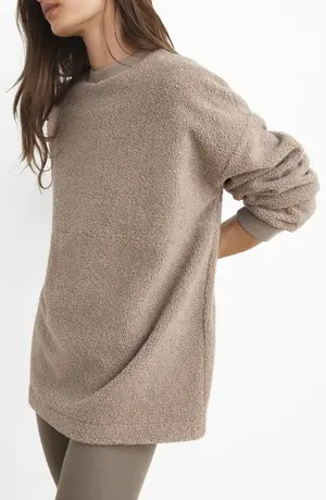 Mango High Pile Fleece Lounge Top - Medium Brown