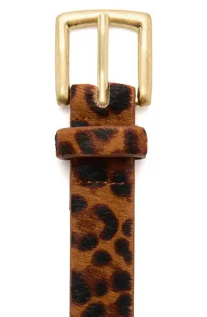 Mango Leopard Print Calf Hair Wide Belt