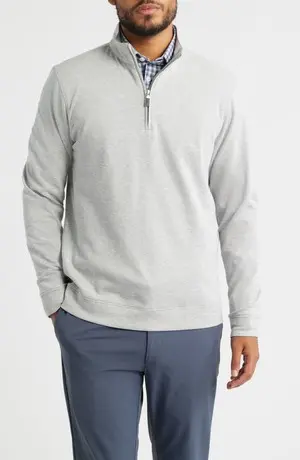 Mizzen+main Crandall Quarter Zip Pullover - Light Gray Heather