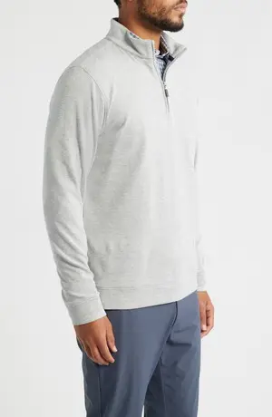 Mizzen+main Crandall Quarter Zip Pullover - Light Gray Heather
