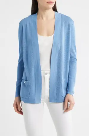 Anne Klein Open Front Cardigan - Lagoon
