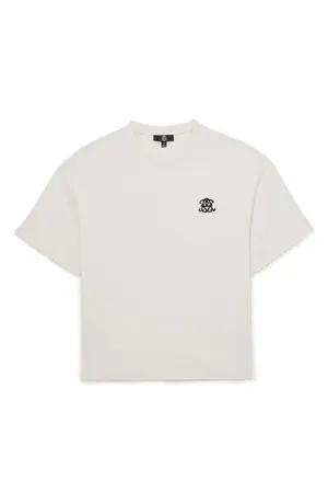 REISS Rainer Embroidered T-shirt - Off White