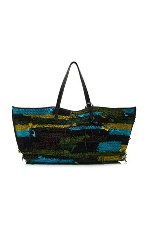 Staud Christos Large Braided Tote Bag - Black