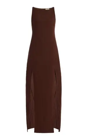 Staud Costa Linen-blend Maxi Dress - Brown