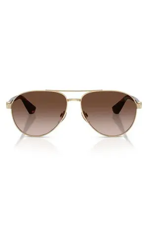 Burberry 59mm Gradient Pilot Sunglasses - Light Gold/brown Gradient