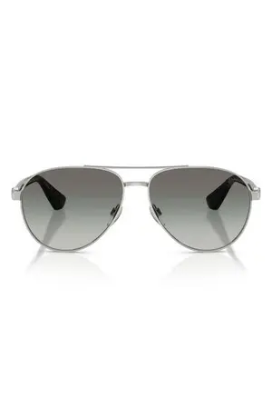 Burberry 59mm Gradient Pilot Sunglasses - Silver/grey Gradient