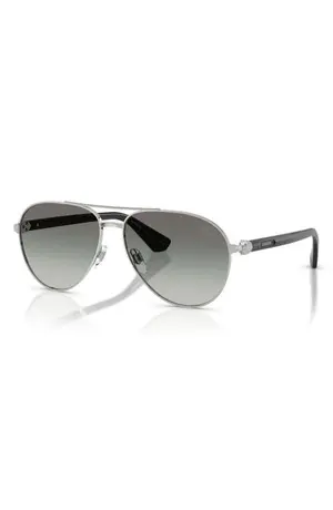 Burberry 59mm Gradient Pilot Sunglasses - Silver/grey Gradient