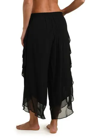 L'Agence Adonis Ruffle Crop Chiffon Cover-up Pants