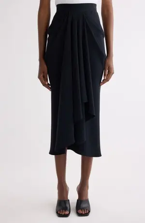 Givenchy Draped Stretch Midi Skirt
