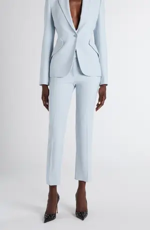 Alexander McQueen Cropped Tailored Crepe Trousers