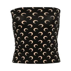 MARINE SERRE Moon Printed Tube Top - Tan
