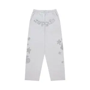 SP5DER Rhinestone Beluga V2 Wide Leg Sweatpants - Grey