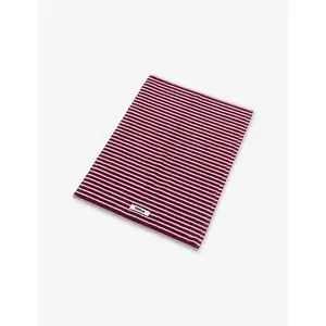 TEKLA Striped Cotton Bath Mat 70cm X 50cm - Red Rose
