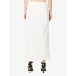 Khaite Tailored Wool Midi Skirt