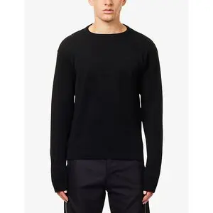Rick Owens Round-neck Ribbed Wool Jumper - Black