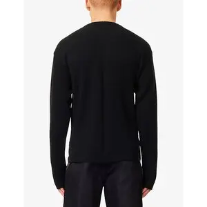 Rick Owens Round-neck Ribbed Wool Jumper - Black