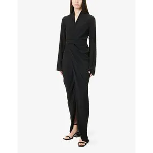 Rick Owens Draped Woven Gown - Black