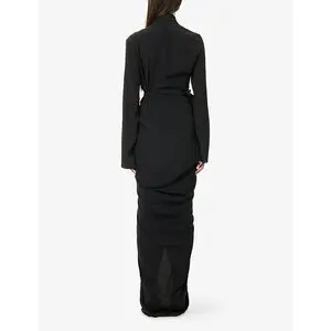 Rick Owens Draped Woven Gown - Black
