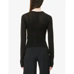 Rick Owens Cut-out Cropped Wool Top - Black