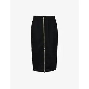 Rick Owens Zip-front Wool Midi Skirt