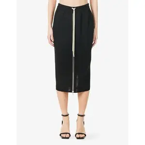 Rick Owens Zip-front Wool Midi Skirt