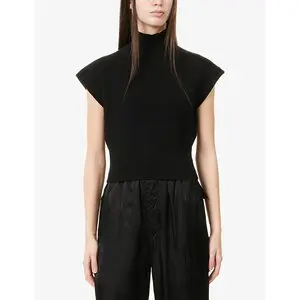 Rick Owens Sleeveless Wool Turtleneck Top