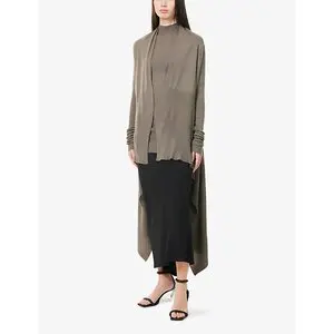 Rick Owens Draped Open-front Wool Cardigan - Dust