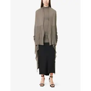 Rick Owens Draped Open-front Wool Cardigan - Dust