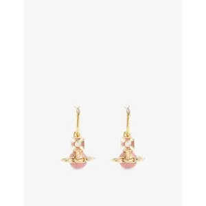 VIVIENNE WESTWOOD Capucine Orb Drop Earrings - Gold/wht Crystal/fuchsia