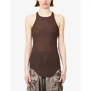 Rick Owens Basic Rib Semi-sheer Knit Top - Macassar