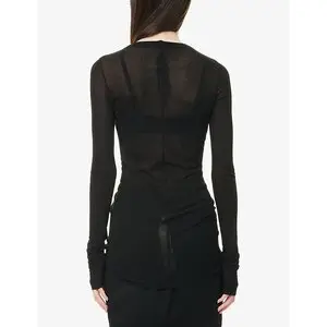 Rick Owens Ribbed Long-sleeves Knitted T-shirt - Black