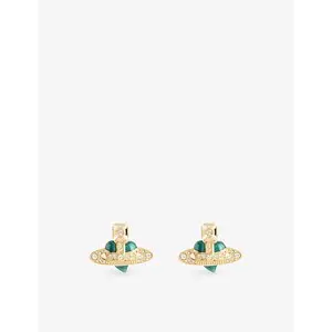 VIVIENNE WESTWOOD Diamante Heart Gold-plated Stud Earrings - Gold/light Gold Quartz