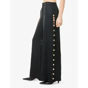Simkhai Cayman Wide-leg Linen-blend Trousers - Black