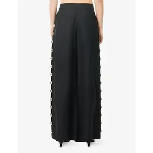 Simkhai Cayman Wide-leg Linen-blend Trousers - Black