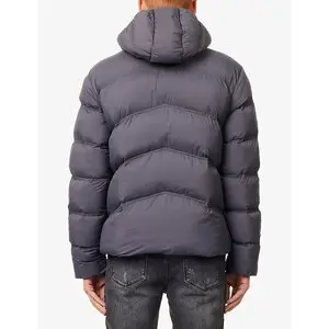 ARNE Chevron Hooded Puffer Jacket - Grey
