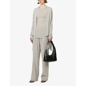 Rick Owens Medium Wrap Asymmetric Wool Cardigan - Pearl