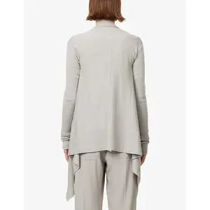 Rick Owens Medium Wrap Asymmetric Wool Cardigan - Pearl