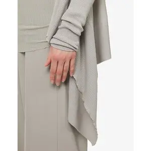 Rick Owens Medium Wrap Asymmetric Wool Cardigan - Pearl