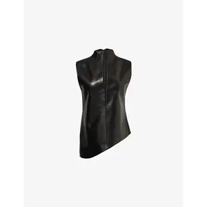 Khaite Von Leather Top - Black