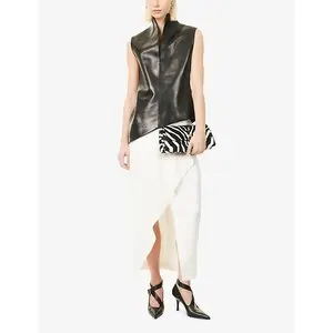 Khaite Von Leather Top - Black