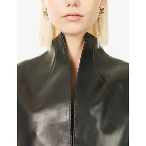 Khaite Von Leather Top - Black