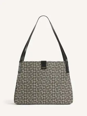 Balmain Monogram Jacquard Medium Shopper Bag