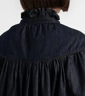 Dries Van Noten Ruffled Cotton Blouse - Blue
