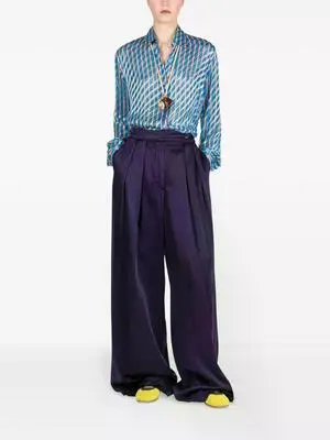 Dries Van Noten Wide Pleated Trousers