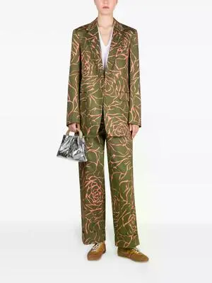 Dries Van Noten Floral Print Cuffed Pants