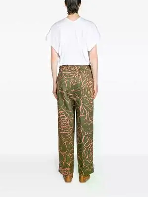 Dries Van Noten Floral Print Cuffed Pants