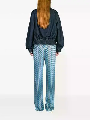 Dries Van Noten Denim Cocoon Jacket With Ruffle Detail - Blue